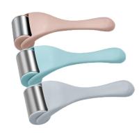 China Pink/Green/White Frame Color Stainless Steel Facial Ice Roller for Face Massager for sale