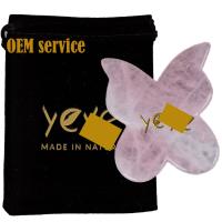 China Natural Rose Quartz Butterfly Gua Sha for Face Neck Back Shoulder Waist Health Care for sale