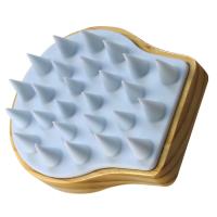 China Relaxation Function Wood and Silicone Hair Scrub Brush Comb for Women Scalp Massager for sale