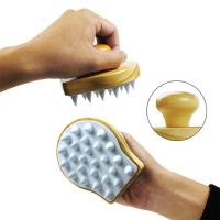 China Relaxation Function Wood and Silicone Hair Scrub Brush Comb for Women Scalp Massager for sale