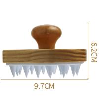 China Relaxation Function Wood and Silicone Hair Scrub Brush Comb for Women Scalp Massager for sale