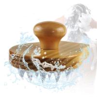 China Relaxation Function Wood and Silicone Hair Scrub Brush Comb for Women Scalp Massager for sale