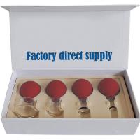 China 55mm Silicone Therapy Massage Sets Glass Cupping Jar with Rubber Bulb Cupping for sale