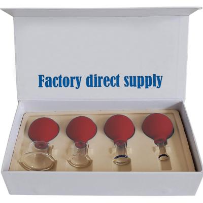 China 55mm Silicone Therapy Massage Sets Glass Cupping Jar with Rubber Bulb Cupping for sale