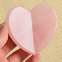 China Natural Stone Pink Crystal Gua Sha Tool for Face and Eye Massage in Heart Shape for sale