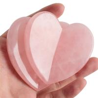 China Natural Stone Pink Crystal Gua Sha Tool for Face and Eye Massage in Heart Shape for sale