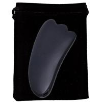 China Pink Anti Aging Therapy SPA Acupuncture Scraping Black Bian Stone Gua Sha Set with Bag for sale