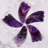 China 100% Natural Face Gua Sha Custom Stone Jade Anti Wrinkle Amethyst with Bag and Manual for sale