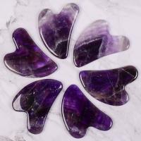 China 100% Natural Face Gua Sha Custom Stone Jade Anti Wrinkle Amethyst with Bag and Manual for sale