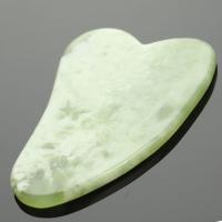 China Green Jade Guasha Stone Facial Neck Body Massage Scraping Tool for Face and Body Logo for sale
