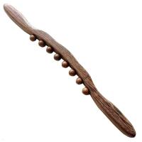 China Personal Health Care 8 Beads Wooden GuaSha Massage Stick for Meridian Scrapping Therapy for sale