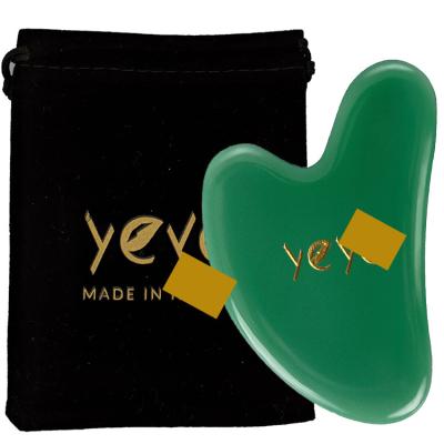 China Private Label Natural Green Aventurine Gua Sha Board for Scraping Massage Stone Face for sale