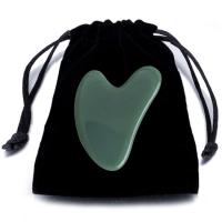 China Private Label Natural Green Aventurine Gua Sha Board for Scraping Massage Stone Face for sale