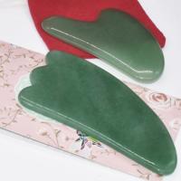 China Private Label Natural Green Aventurine Gua Sha Board for Scraping Massage Stone Face for sale