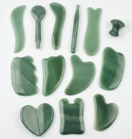 China Private Label Natural Green Aventurine Gua Sha Board for Scraping Massage Stone Face for sale
