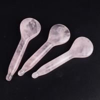China 100% Natural Rose Quartz Acupressure Gua Sha Spoon for Face Massage Shipping by Train for sale