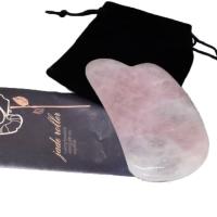 China Multi-Function Beauty Equipment Pink Jade Natural Rose Quartz Stone Gua Sha Tool Board for sale