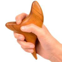 China Face Neck Back Shoulder Waist Buttock Handle-Held Fragrant Gua Sha Wood Body Massage Tool for sale