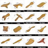 China Face Neck Back Shoulder Waist Buttock Handle-Held Fragrant Gua Sha Wood Body Massage Tool for sale
