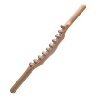 China Double Row 20 Beads Gua Sha Wood Stick Tools for Body Massage and Lymphatic Drainage for sale