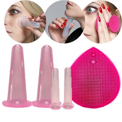 China 4-Piece Silicone Suction Cup Massage Set for Facial Self Therapy and Beauty Treatment for sale