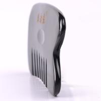 China 1 Year Shelf Life Natural Black Horn Comb Gua Sha Board Comb for Hair Loss Prevention for sale