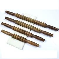 China 6/9/12/15 Wheels Wooden Massage Roller for Belly Fat Reduction and Lymphatic Drainage for sale