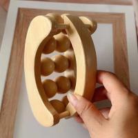 China Massage Ball Roller Handheld Wood Beads Back Massager for Total Body Health Care for sale