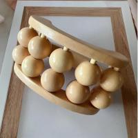 China Massage Ball Roller Handheld Wood Beads Back Massager for Total Body Health Care for sale