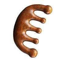 China Handmade Sandalwood Comb Scalp Gua Sha Comb Portable Wide Tooth Wooden Scalp Massager for sale