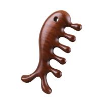 China Handmade Sandalwood Comb Scalp Gua Sha Comb Portable Wide Tooth Wooden Scalp Massager for sale