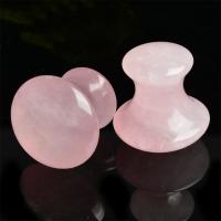 China Jade Mushroom Gua Sha Rose Quartz Pink Stone GuaSha Massager for Facial Massage Tool for sale
