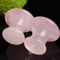 China Jade Mushroom Gua Sha Rose Quartz Pink Stone GuaSha Massager for Facial Massage Tool for sale