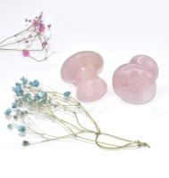 China Jade Mushroom Gua Sha Rose Quartz Pink Stone GuaSha Massager for Facial Massage Tool for sale