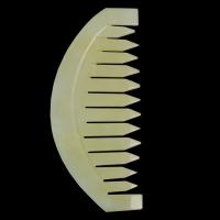 China Multi-Function Jade Gua Sha Hair Comb Green Jade Face Scrapper for Scalp Rejuvenation for sale