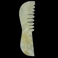 China Crystal Facial Scraper Guasha Comb Stone Jade Hair Comb for Head Scalp Different Jade for sale