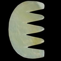 China Crystal Facial Scraper Guasha Comb Stone Jade Hair Comb for Head Scalp Different Jade for sale