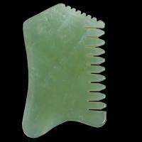 China Crystal Facial Scraper Guasha Comb Stone Jade Hair Comb for Head Scalp Different Jade for sale