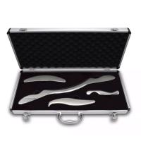 China Silver Massage Tools Set 4pcs Stainless Steel Gua Sha Scraping Kit for Muscle Therapy for sale