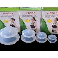 China 4pcs Clear Silicone Cupping Set for Beauty and Dampness Treatment Transparent Cups for sale