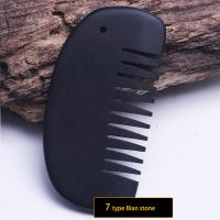 China Different Shapes Obsidian Stone Guasha Comb Massager for Facial Beauty Health Care for sale