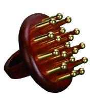 China Safety Standard Design Copper Natural Wood Comb for Scalp Massage and Hair Growth for sale