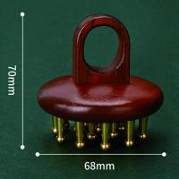 China Safety Standard Design Copper Natural Wood Comb for Scalp Massage and Hair Growth for sale
