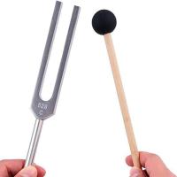 China Sound Healing Musical Tool 528 Hz Tuning Fork with Aluminum Alloy and Silicone Hammer for sale