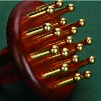 China Safety Standard Design Copper Natural Wood Comb for Scalp Massage and Hair Growth for sale