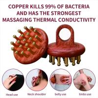 China Safety Standard Design Copper Natural Wood Comb for Scalp Massage and Hair Growth for sale
