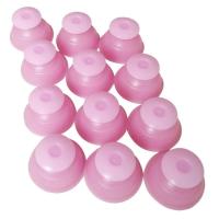 China Healthcom 12pcs Pink Silicone Cupping Sets for Face and Body Massage Suction Therapy for sale