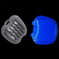 China Dark Blue Denture Bath Case Container For False Teeth Storage Waterproof for sale