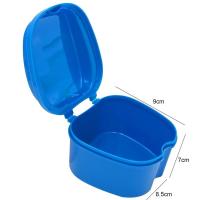 China Dark Blue Denture Bath Case Container For False Teeth Storage Waterproof for sale