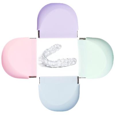 China Pure Silicone Teeth Retainer Holder Case 90mm X 75mm X 25mm Size for sale